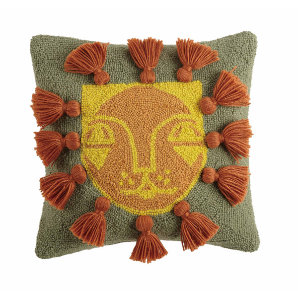 Jungalow Leo with Tassels Wool Hook Throw Pillow | Wayfair